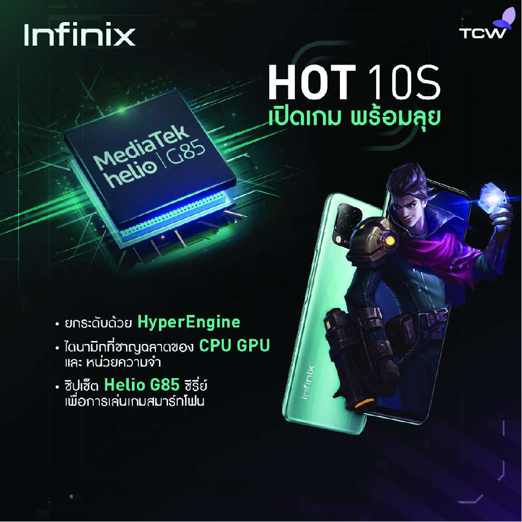 เคส Infinix HOT 10S กันกระแทกหลังใส - Seven little red flowers - ThaiPick