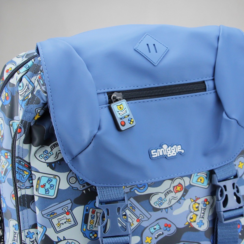 Smiggle Away Foldover Backpack Blue (ขนาด 18 นิ้ว) - Kidstack - ThaiPick