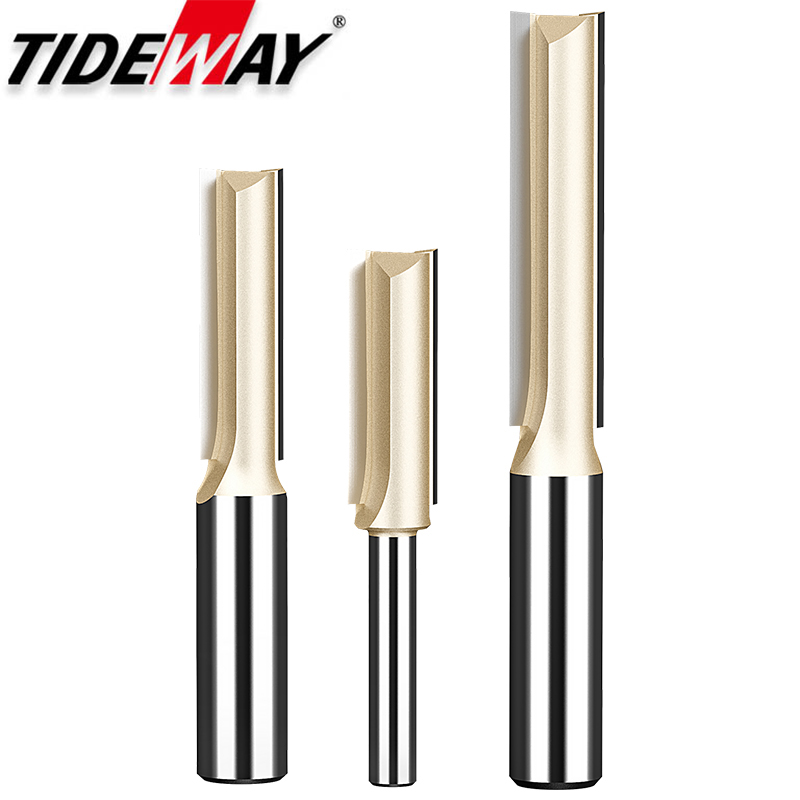 Tideway Straight Router Bits 1/2 1/4 Shank Double Flute Plunge Milling ...
