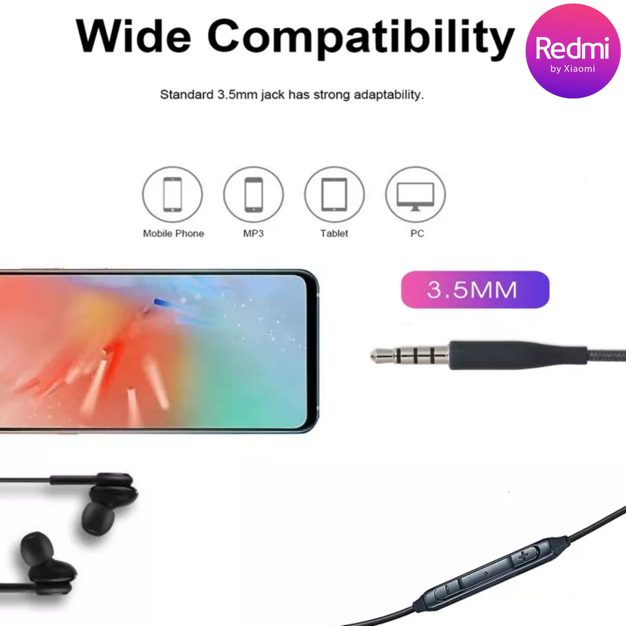 หูฟัง สมอลทอล์ค Redmi 3.5 mm In-Ear เรดมี่ 9T อินเอียร์ เสียงดี เบสหนัก ...