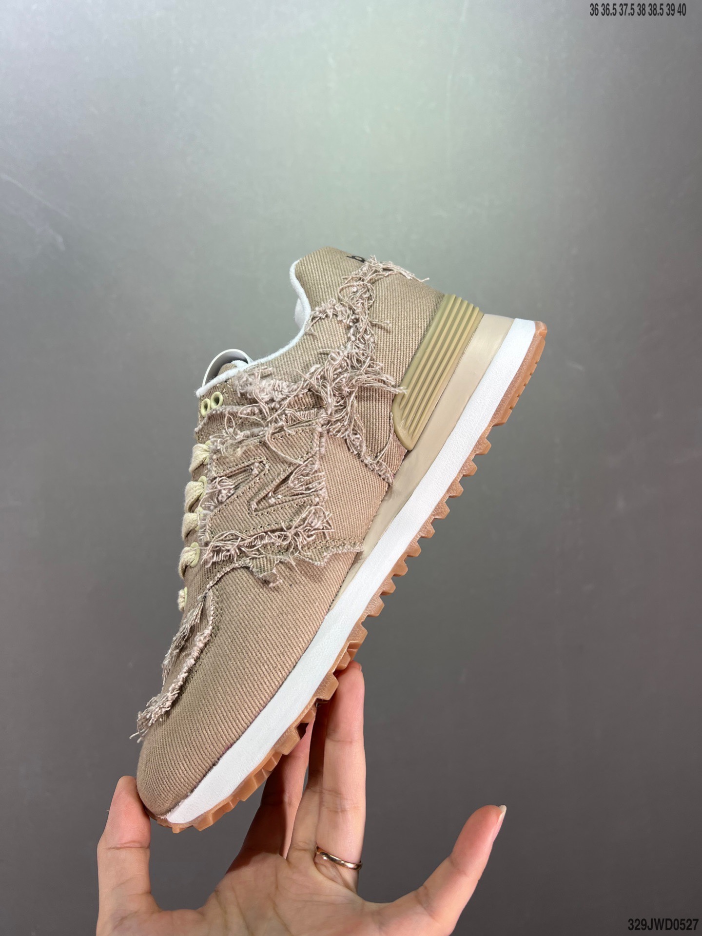 Miu Miu x574 Joint Retro Running Shoes Female Denim Cool and Beautiful ...