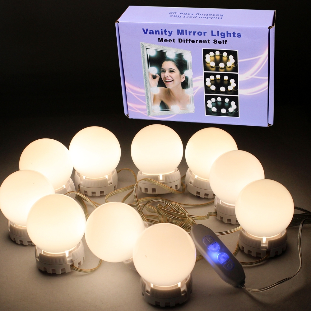 Telecorsa ชุดหลอดไฟ LED ติดกระจกแต่งหน้า พอร์ตUSB LED Vanity Mirror Lights รุ่น ...