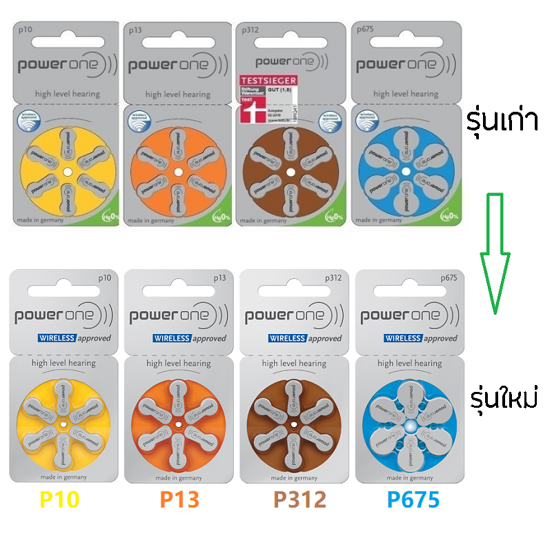 ของแท้100 พร้อมส่ง ถ่านเครื่องช่วยฟัง Powerone เบอร์ 312 (PR41 ...