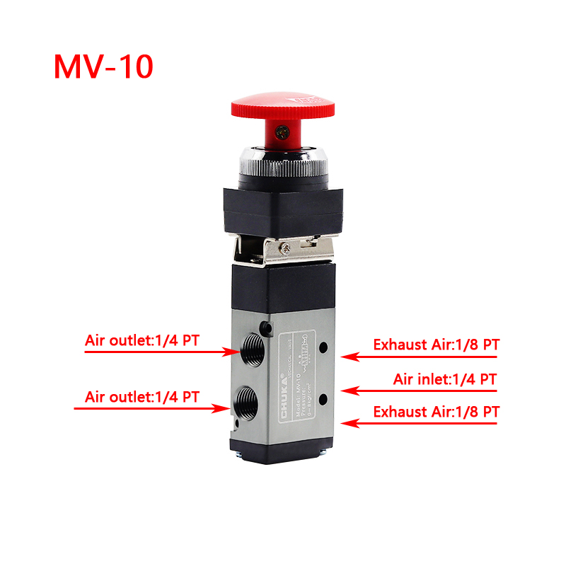 Pneumaitc Air Control Valve MV-10 2 Position 5 Way Mechanical Air Valve ...