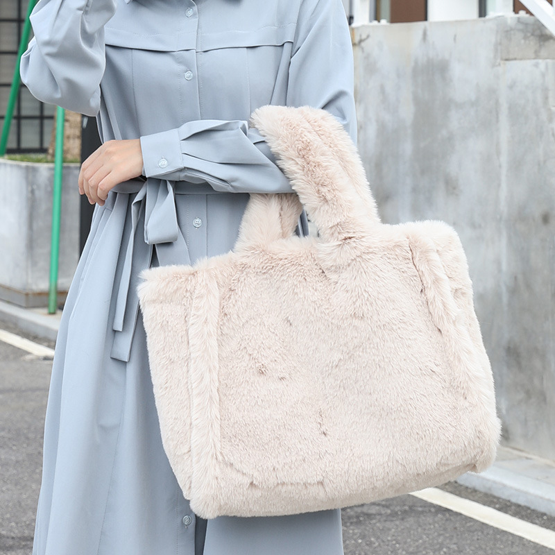 Winter Fluffy Plush Women Shoulder Bag Designer Soft Faux Fur Bags ...