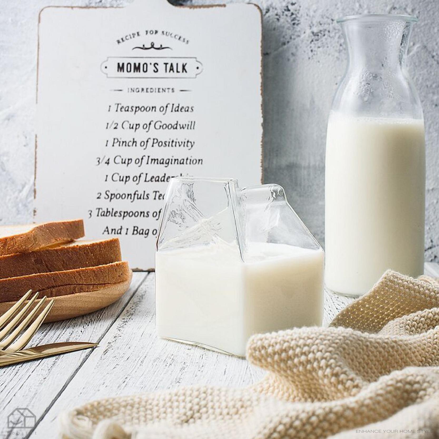 [HABITAT] Creative Mini Milk Cup Carton Creamer Cup Clear Glass Milk ...
