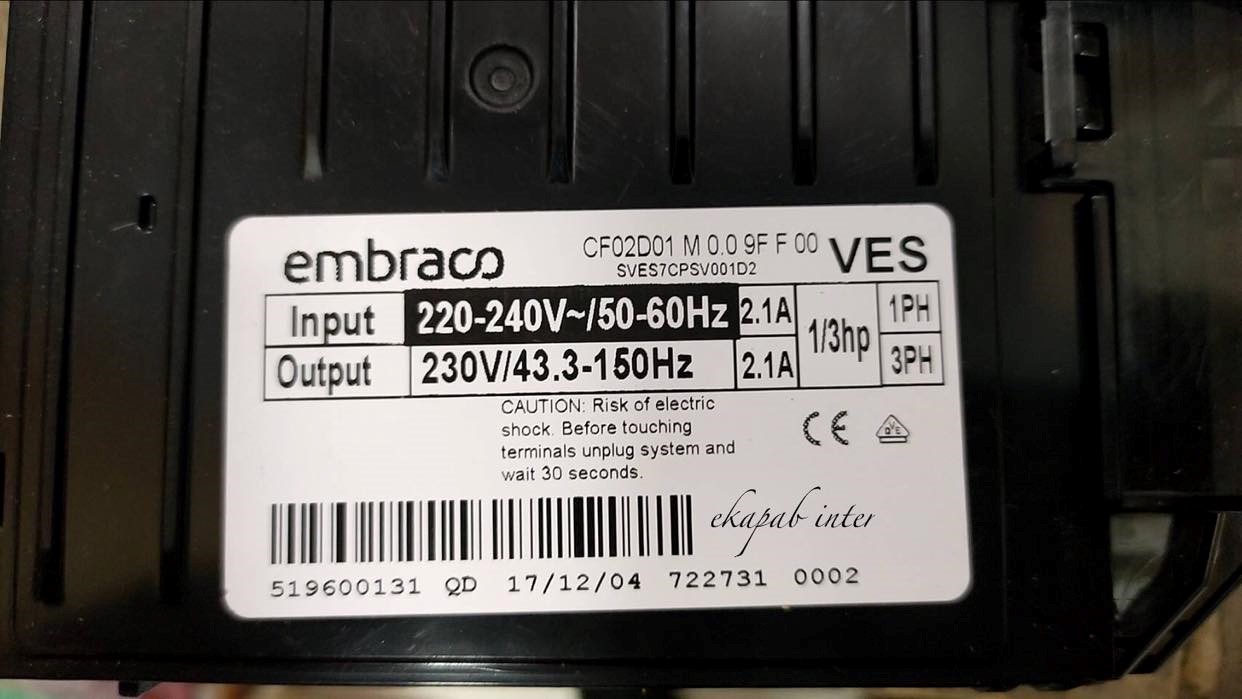 ekapab inter Embraco Inverter driver board CF02D01 M 0.0 9F F 00 เอ็มบ ...