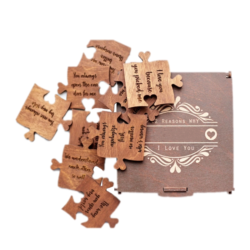 Wood Puzzles Love Letter 12 Reasons Why I Love You 13Pcs Jigsaw Gift ...