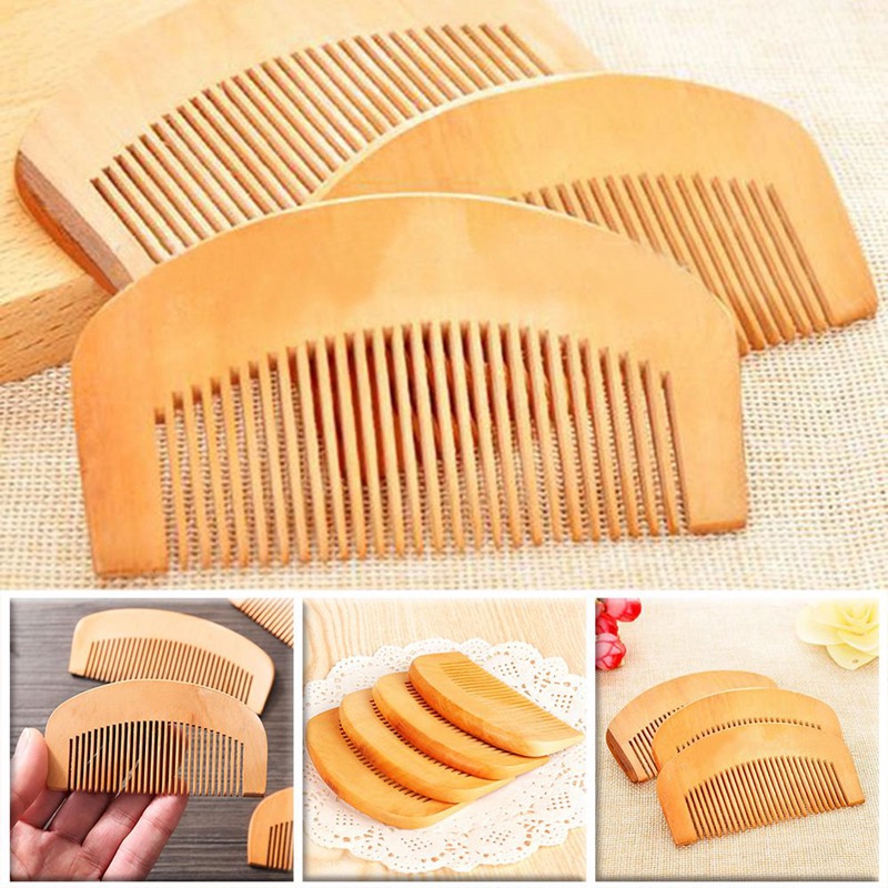 Hand Crafted Practical Natural Wide Tooth Peach Wood Comb No Static ...