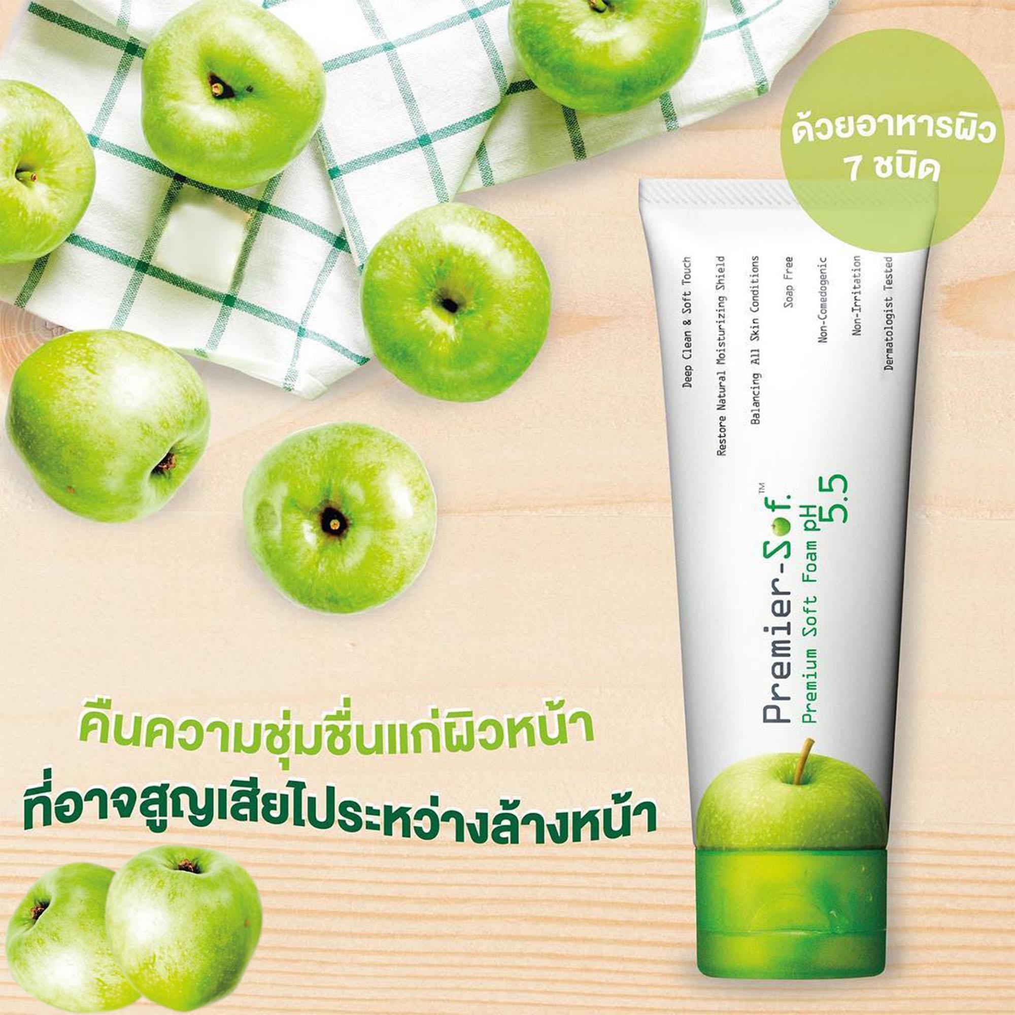 Premier-Sof Foam PH5.5 1.2oz. 36g. โฟมล้างหน้ากลิ่นแอปเปิ้ลพีเอช 5.5 Pharmaplex - pharmaplex ...
