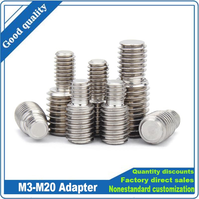 1/5pcs 304 A2 Stainless Steel Thread Adapter Male to Male M3 to M4 to ...