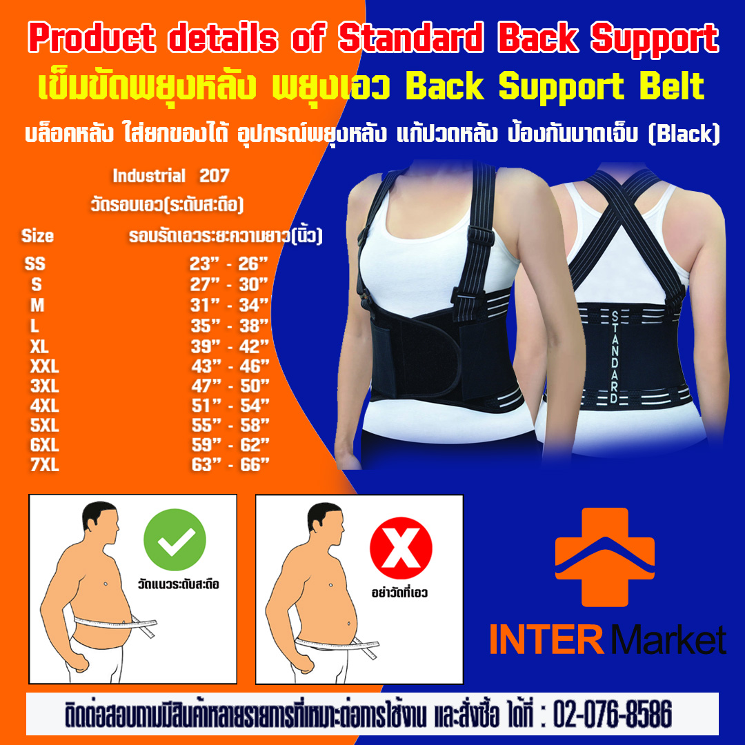 Standard Back Support เข็มขัดพยุงหลัง พยุงเอว Back Support Belt บล็อค ...