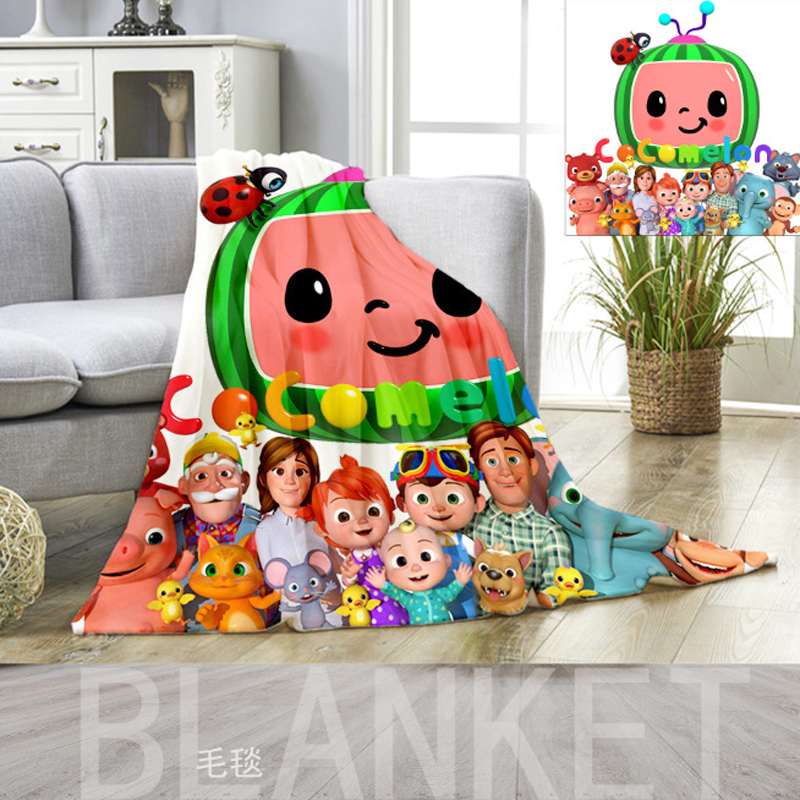 Cartoon Kids Coco melon Blanket JJ 3D Printing Flannel Blankets Bed ...
