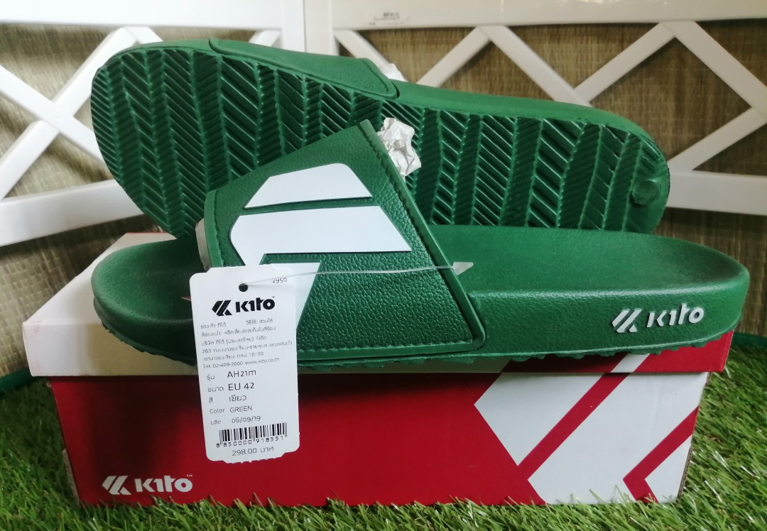 รองเท้าแตะ แบบสวม Kito Dance AH21M สีเขียว Green - RongTeen Shoes ...