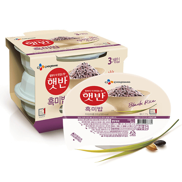 ข้าวไรซ์เบอร์รี่ ข้าวสำเร็จรูปพร้อมทาน ข้าวเกาหลี cj hatban black rice ...