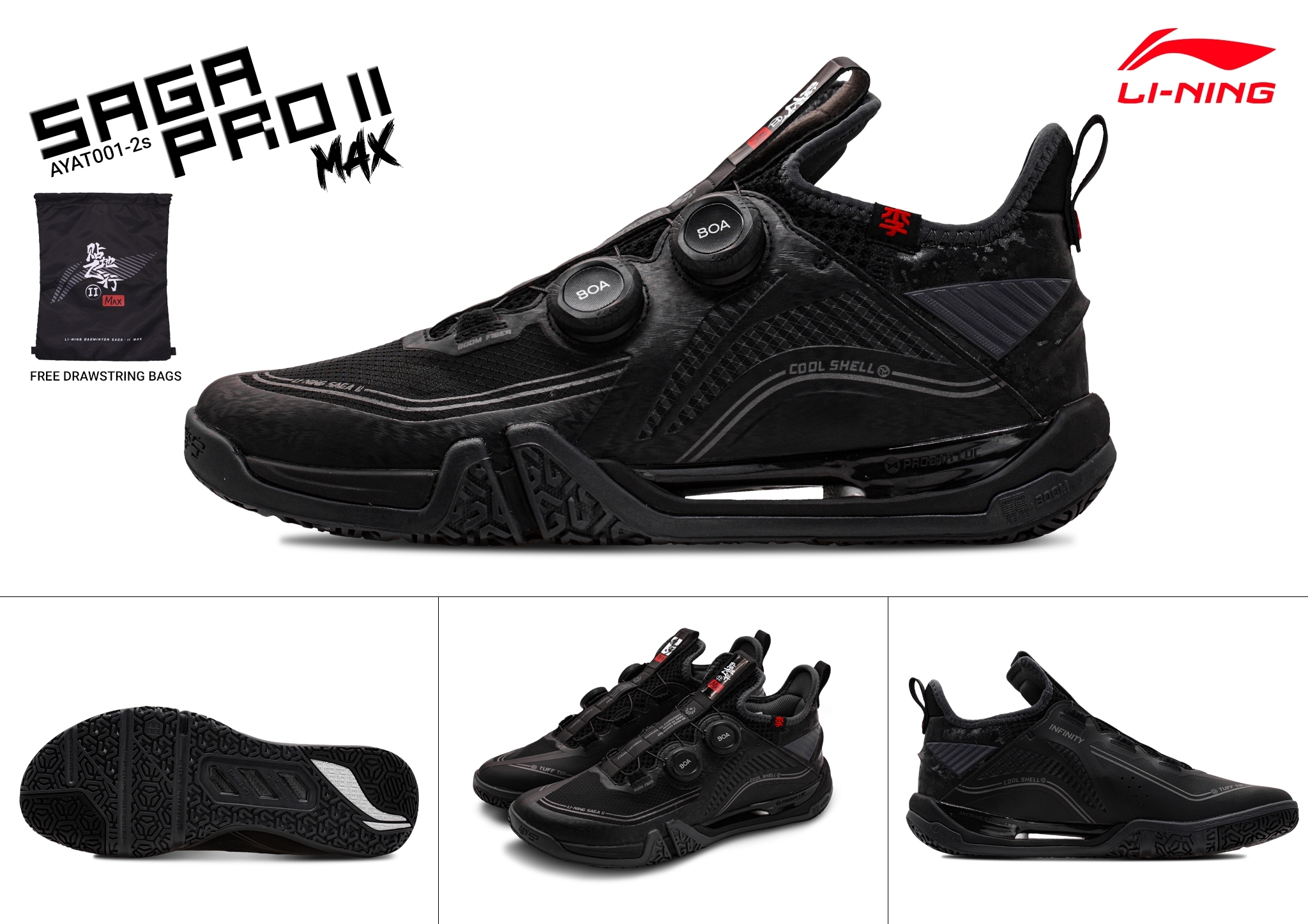 LI-NING รองเท้าแบดมินตัน SAGA PRO II MAX (AYAT001) BADMINTON SHOES - Mk ...