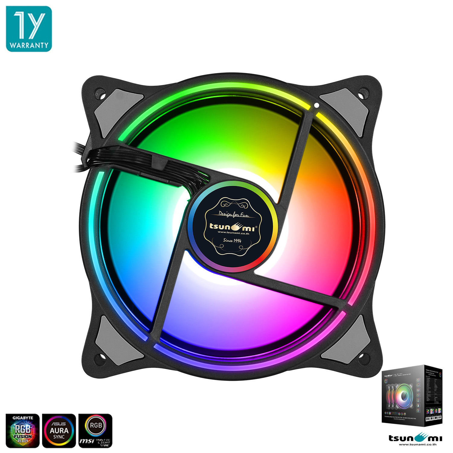 Tsunami Protector 1265K ARGB 12CM Multi-Functional Sound Sync Cooling ...