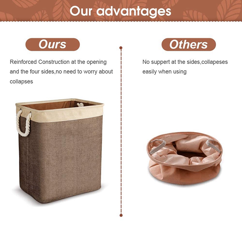 Laundry Basket with Handles 2 Pack, Collapsible Linen Laundry Hampers ...