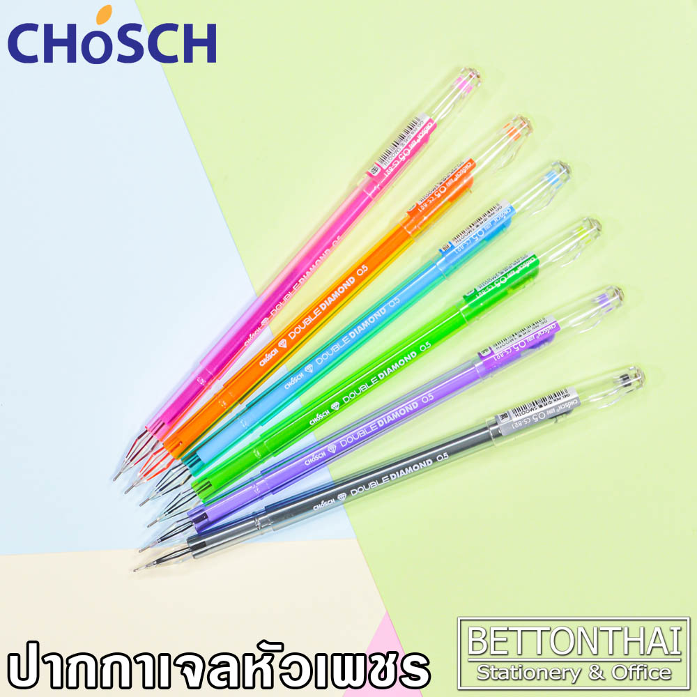 Gel pen ปากกาเจล หัวเพชร ขนาดเส้น 0.5mm ยี่ห้อ Chosch 821 ปากกา ปากกา ...