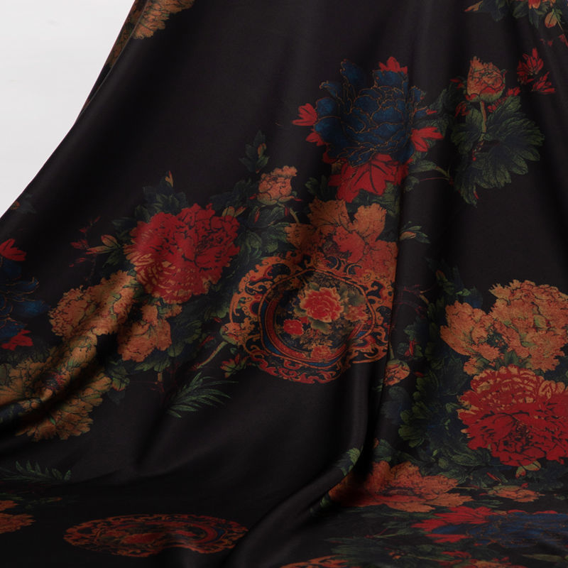 Printed copy of gambiered Canton gauze cloth high-grade suit cheongsam ...