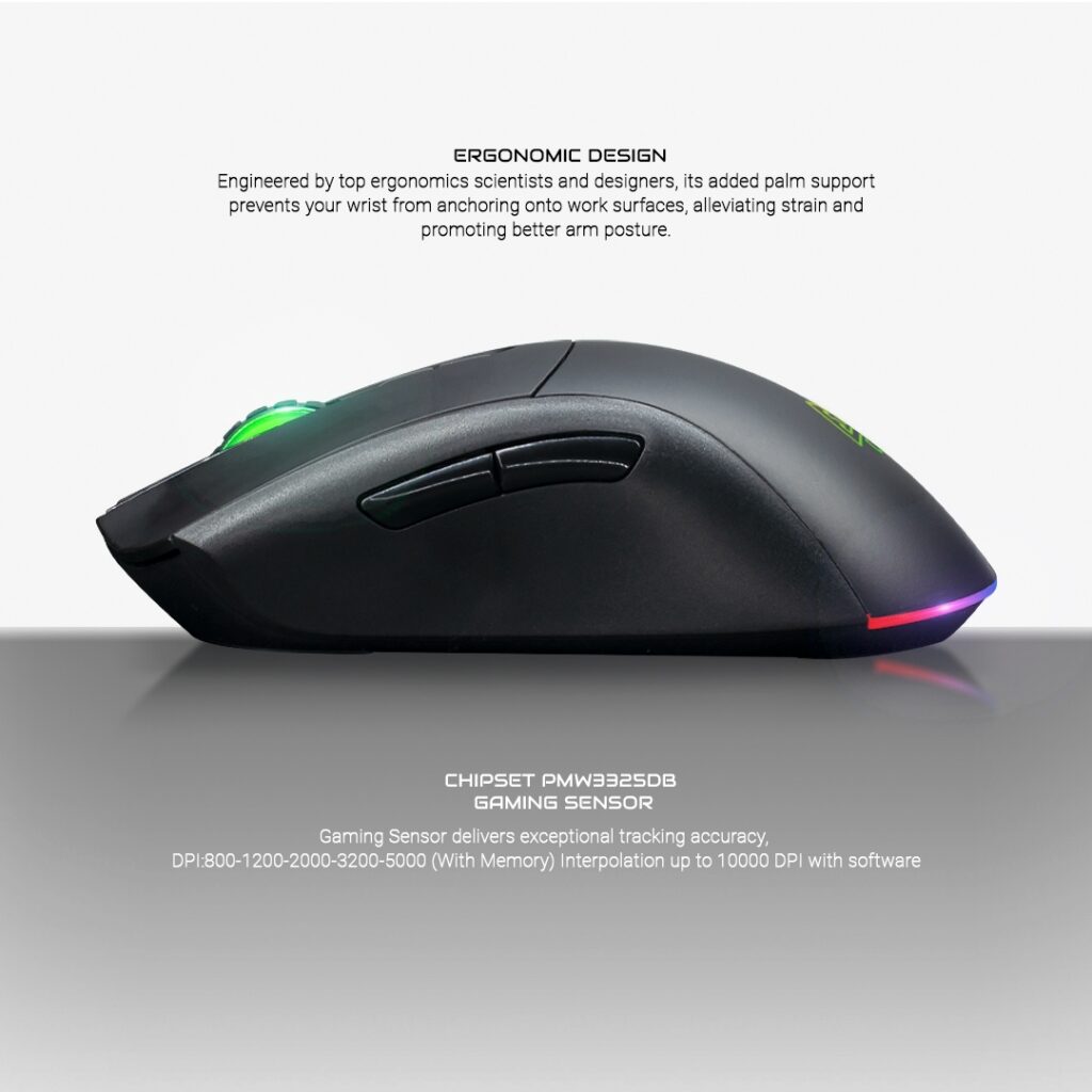 เมาส์มาโครไร้สาย EGA Type M8 Wireless Optical Mouse RGB เมาส์เกมมิ่งไร้ ...