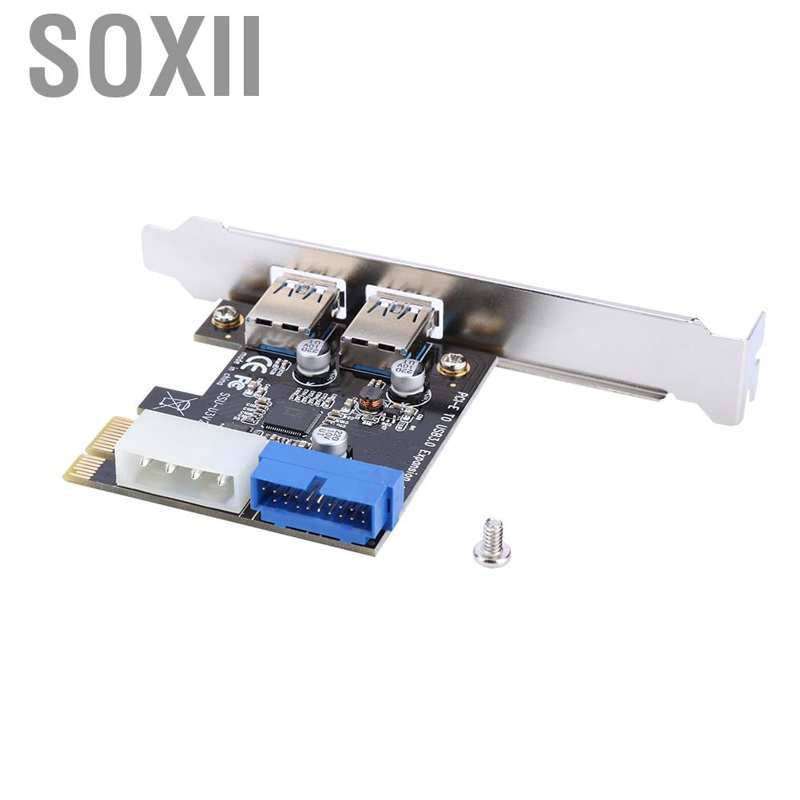 Soxii 2 Ports PCI-E to USB 3.0 HUB PCI Express Expansion 19pin ...