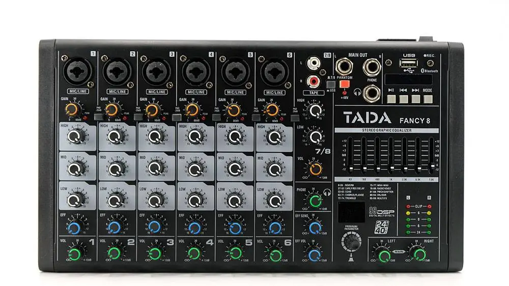 มิกเซอร์ Mixer TADA Fancy 8 มี 6 mono 1 Stereo แจ็ค combo มี Bluetooth ...