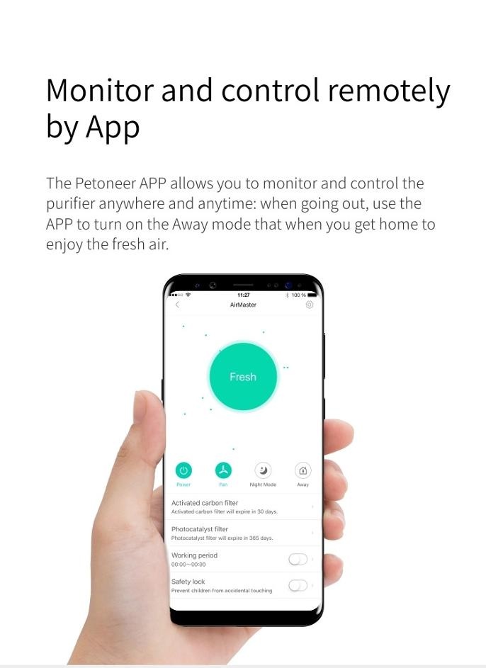 [แพ็คส่ง 1 วัน] Petoneer AirMaster เครื่องกรองอากาศอัจฉริยะ รองรับApp IOS&Android กรอง3ระดับ ...