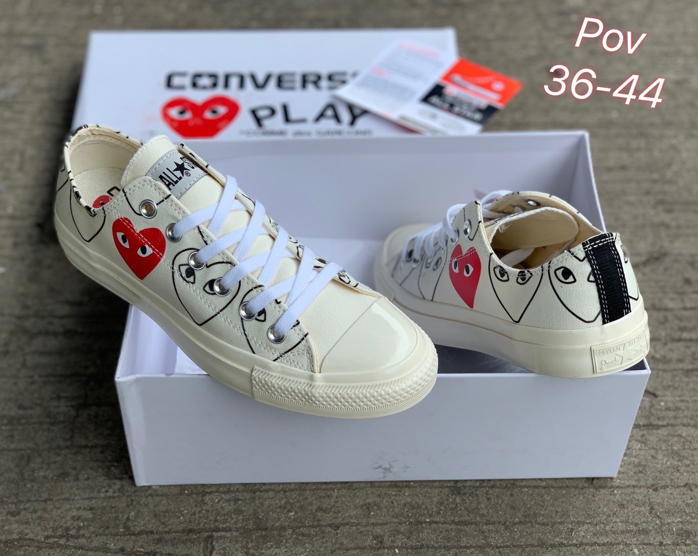 COMME DES GARÇONS PLAY Comme Des Garcons Play Off-white Converse ...