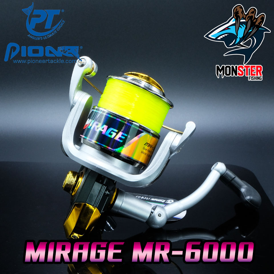รอกตกปลา รอกสปินนิ่ง PIONEER MIRAGE MR-6000 (YELLOW/GREEN/BLUE/RED ...