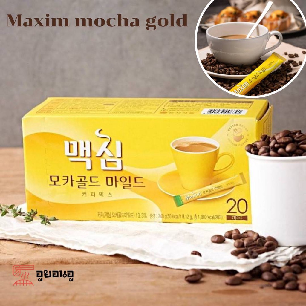 Original 맥심모카골드마일드 Maxim Mocha Gold Mild (กาแฟมอคค่า 3 in 1 100 ซอง ...
