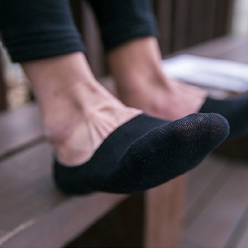 Fashion Men Boat Socks Summer Autumn Non-slip Silicone Invisible Cotton ...