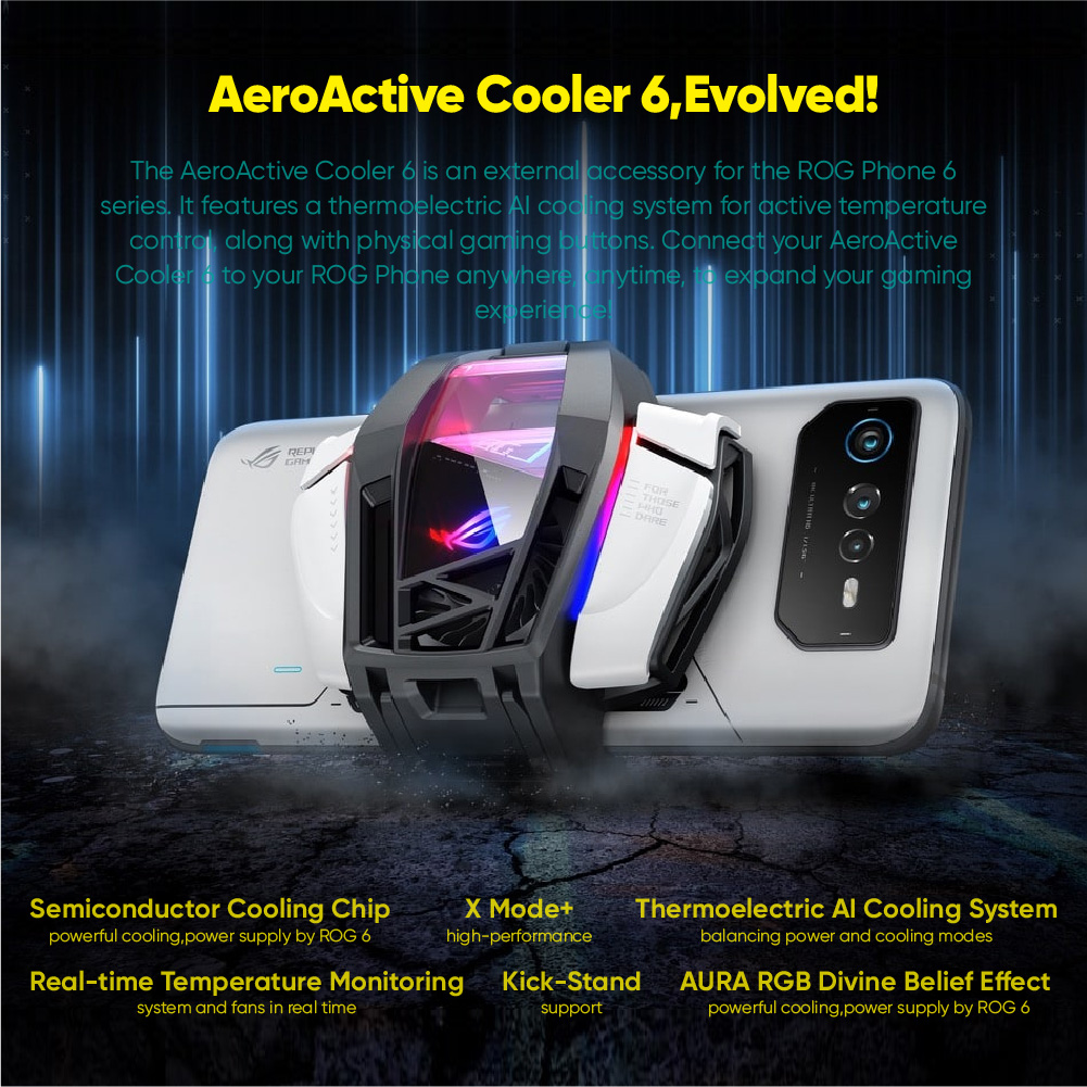 Original Asus AeroActive Cooler 6 rog phone 55s66D Funcooler with Fan ...