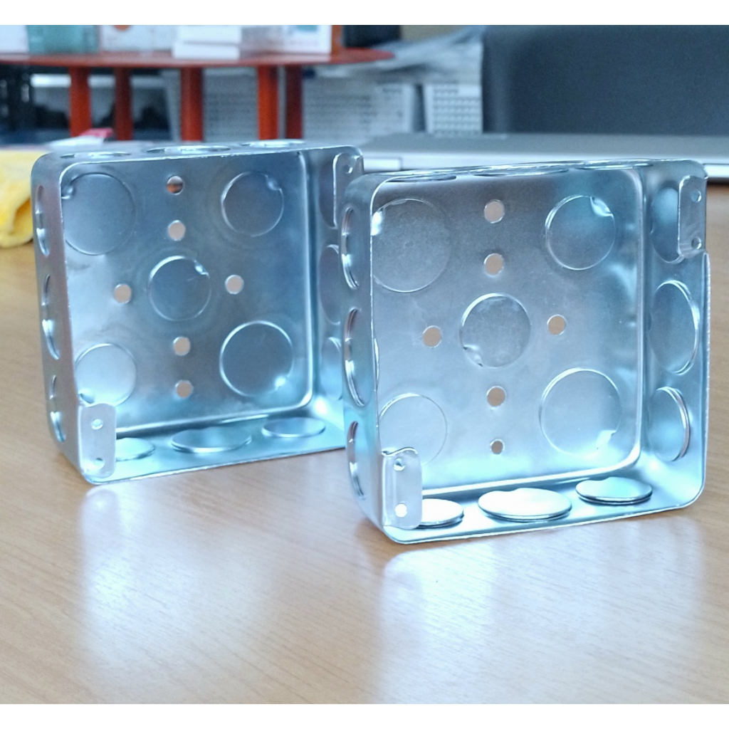 บล็อกฝังเหล็ก Square Box 4”x 4” รุ่นธรรมดา เหล็กชุบซิงค์ แบบตื้นและแบบ ...