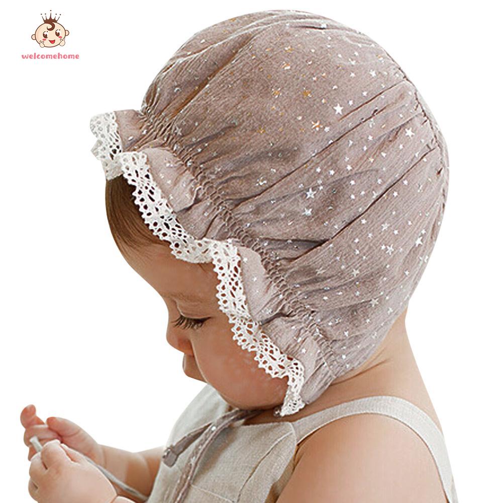 welcomehomeKids Girls Baby Hat Beanie New Lace Stars Caps(Gray ...