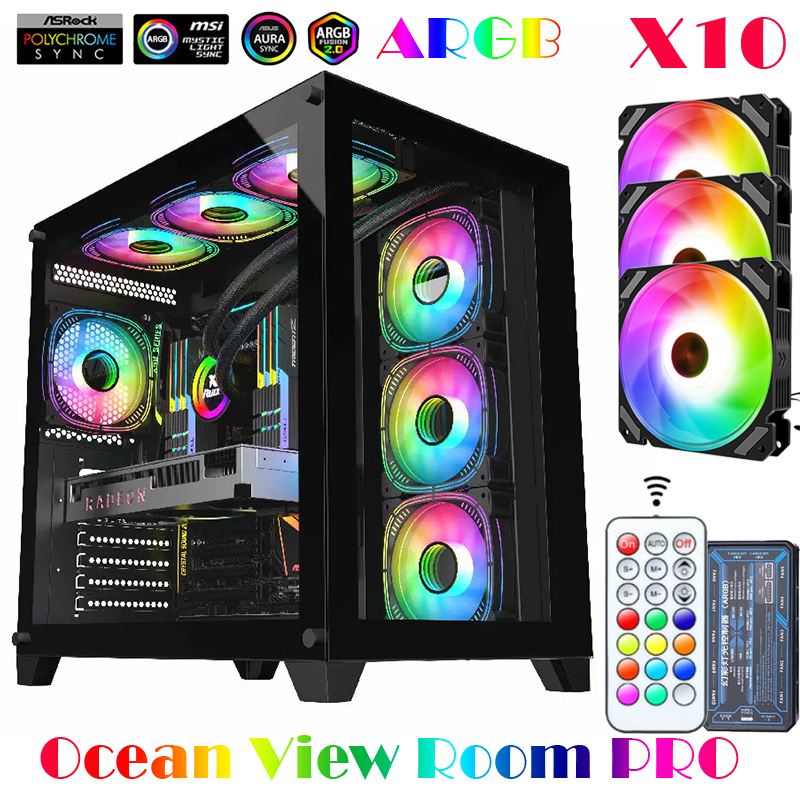 EVESKY sea view room PRO เคสคอมพิวเตอร์ + พัดลม ARGB + รีโมท ...