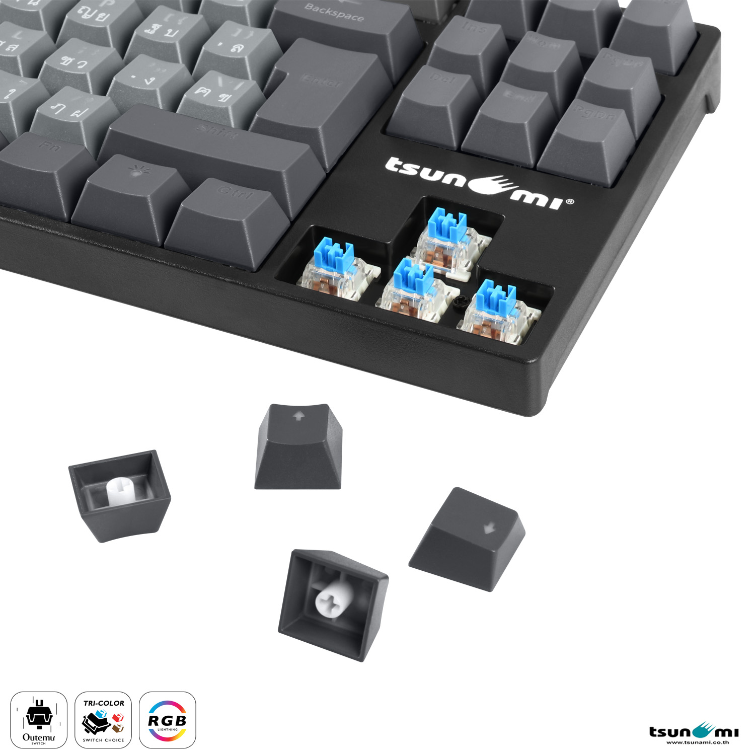 Tsunami Outemu MK-04 Youth Palette 87Keys TKL Mechanical Gaming ...