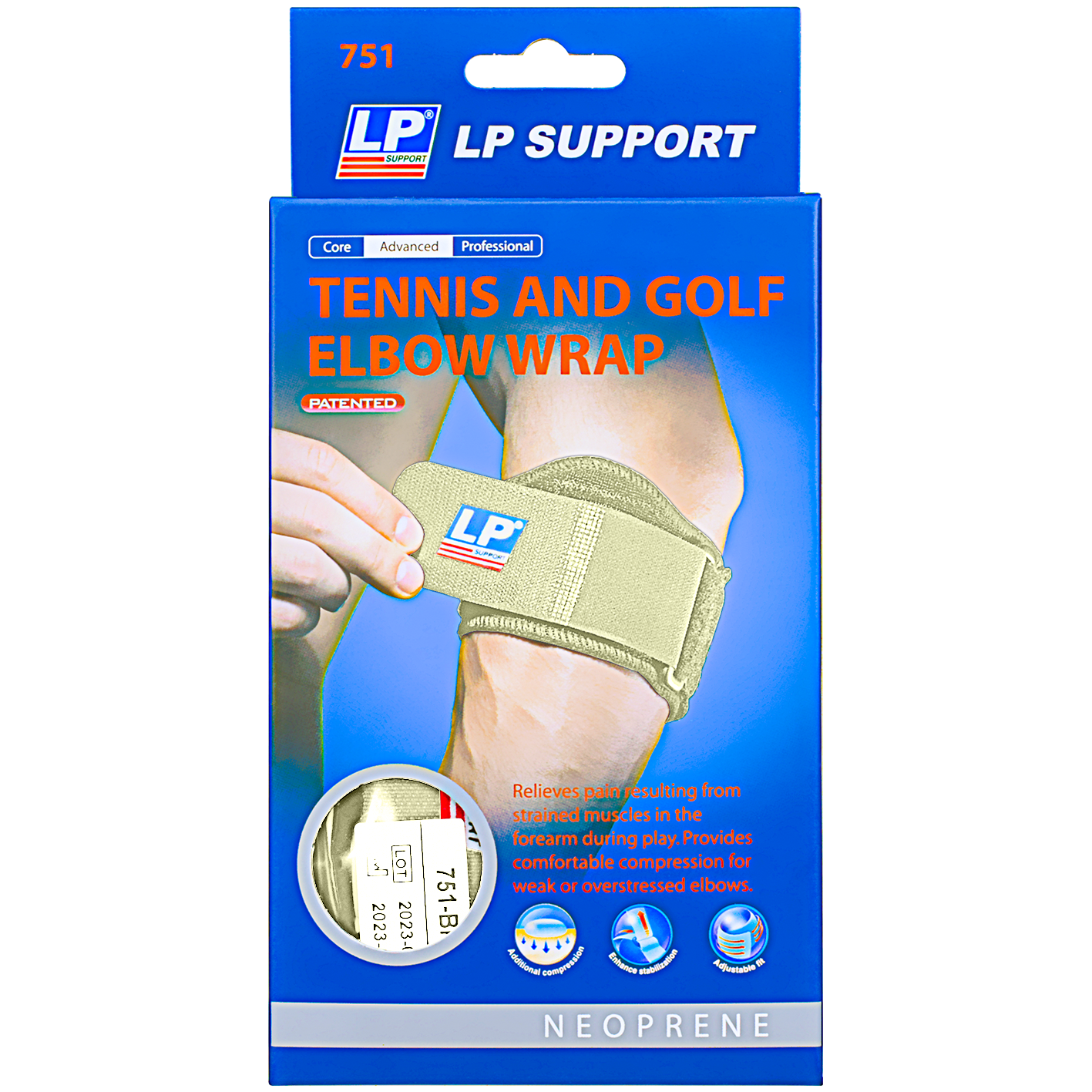 [ของแท้ 100%] LP SUPPORT 751 TENNIS ELBOW WRAP ที่รัดซอก แขน ซัพพอร์ท ...