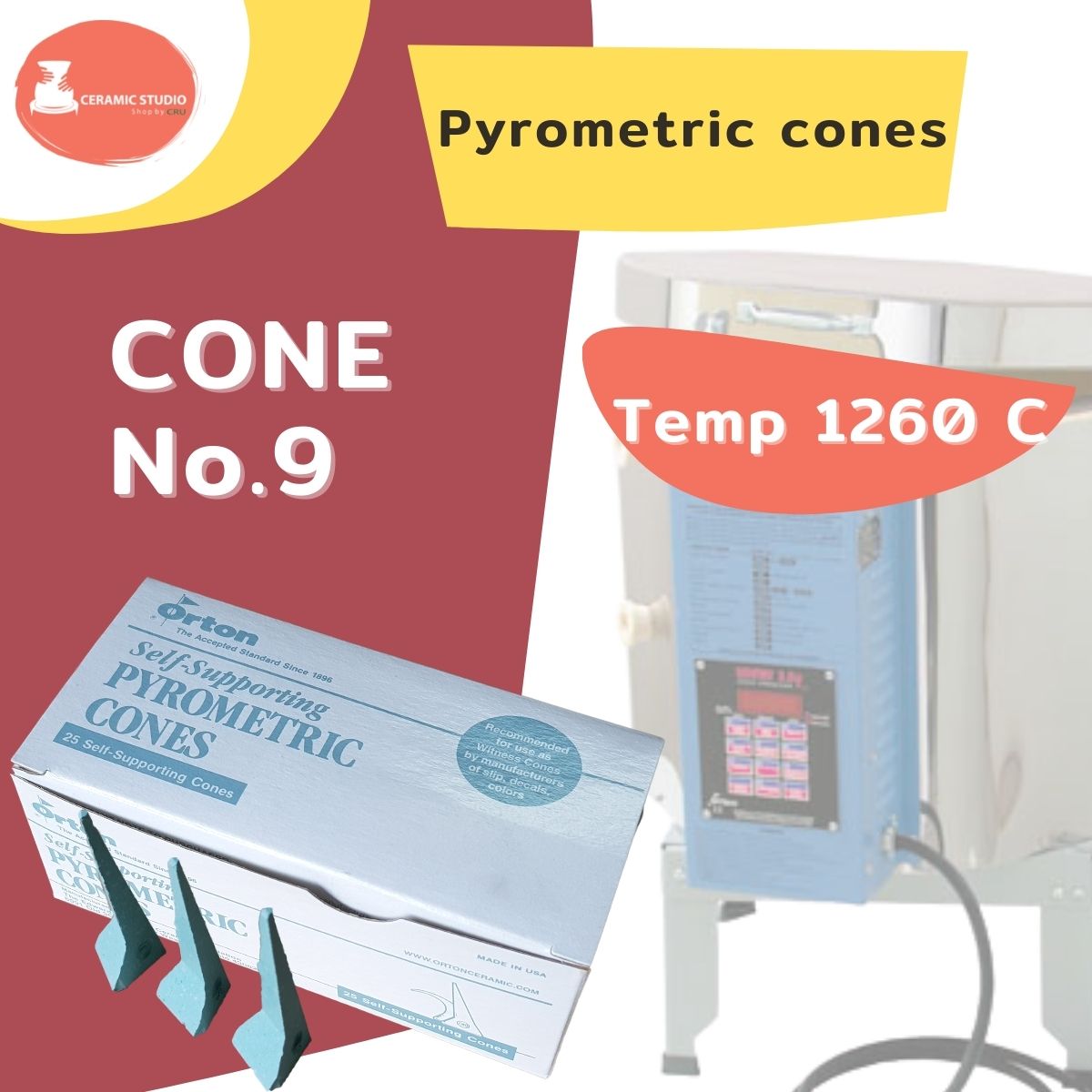 โคนวัดอุณหภูมิ Self-Supporting Pyrometric Cones Orton Cones for ...