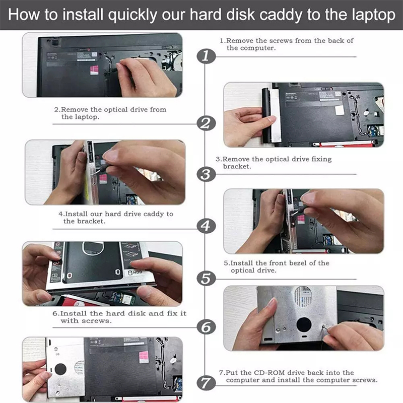 ถาดแปลง ใส่ HDD SSD Tray SATA HDD SSD Enclosure Hard Drive Candy Case 9 ...