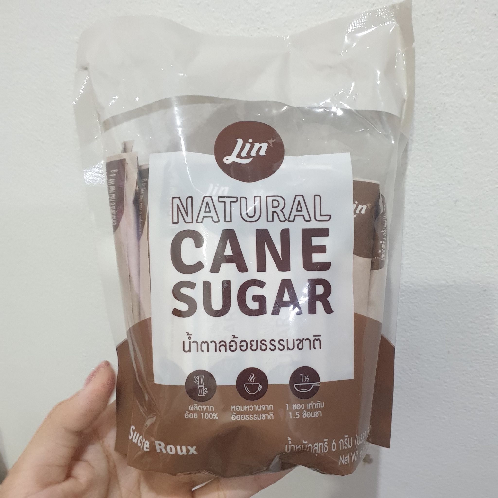 LIN NATURAL BROWN SUGAR IN STICK 6Gx50S.ลิน น้ำตาลทรายแดงชนิดซอง 6กรัม ...