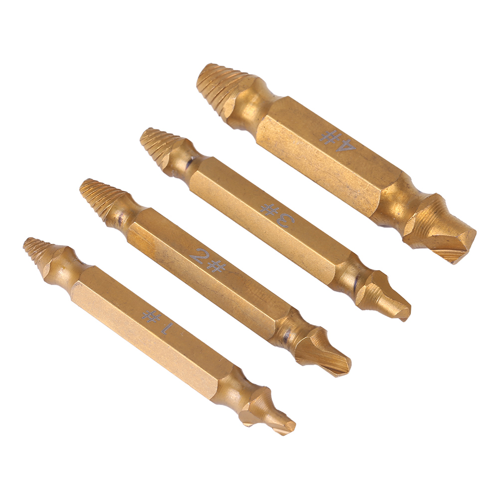 4pcs Double Side Broken Screw Remover Bit Bolt Extractor เครื่องมือถอด ...