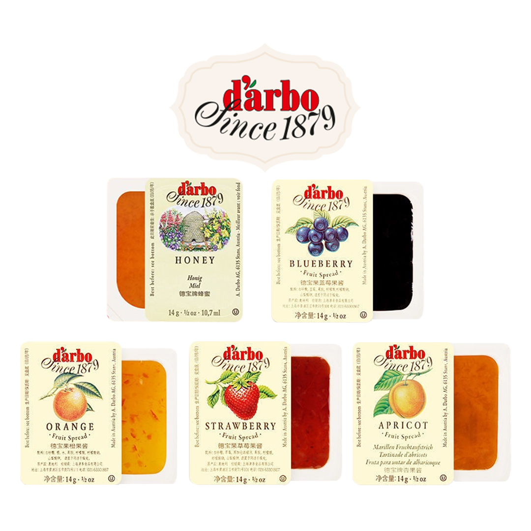 DARBO FINCE 1879 FRUIT SPREAD AND HONEY IN 14G PORTION CUP 140 PCSBOX ...