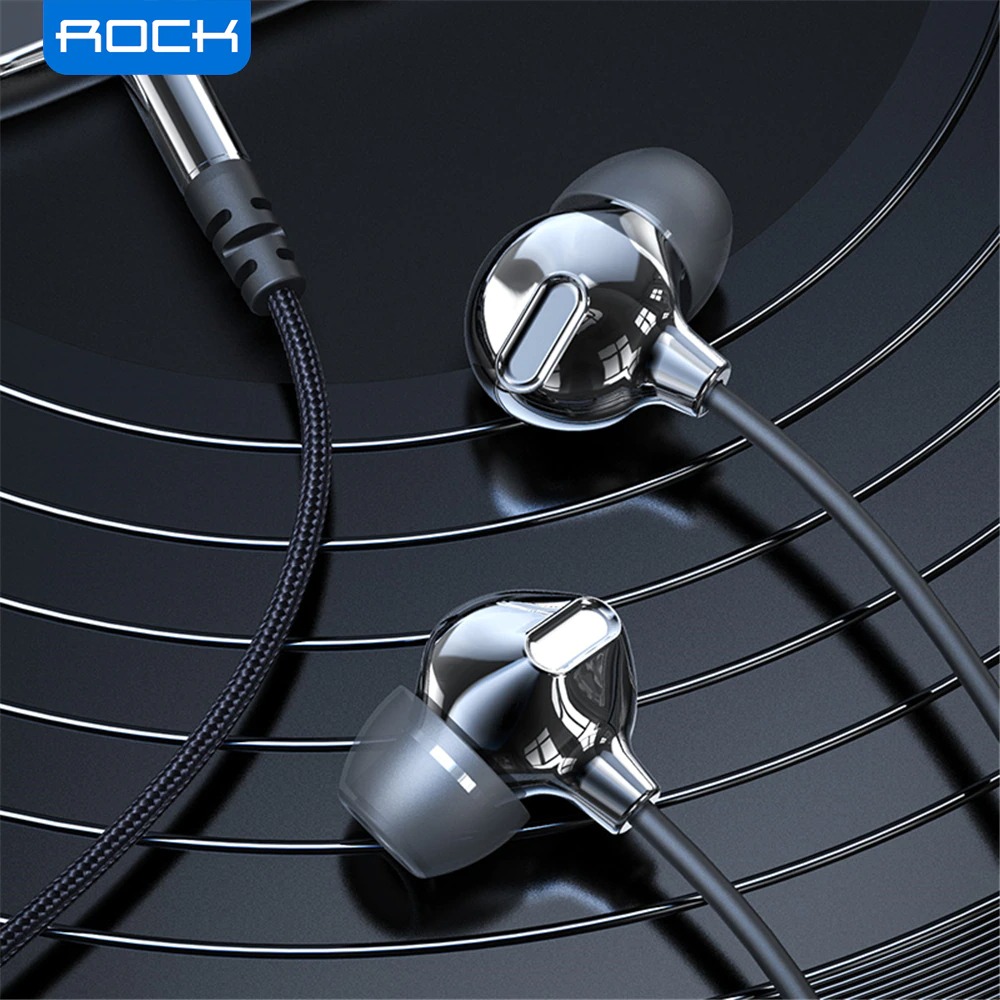 rock space In-Ear Zircon Nano Obsidian Earphone 3.5mm AUX Headset With ...