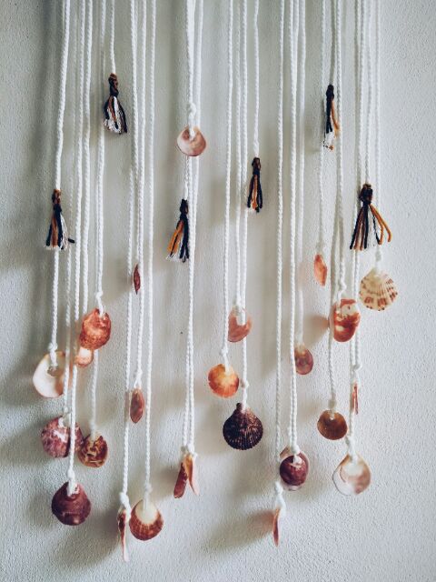 Sea Shells + Feather Macrame wall hanging set - BurtLancaster - ThaiPick