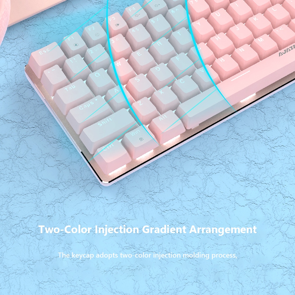 Pink cute Gaming Mechanical Keyboard USB Wired 61/87/104 keys with RGB ...