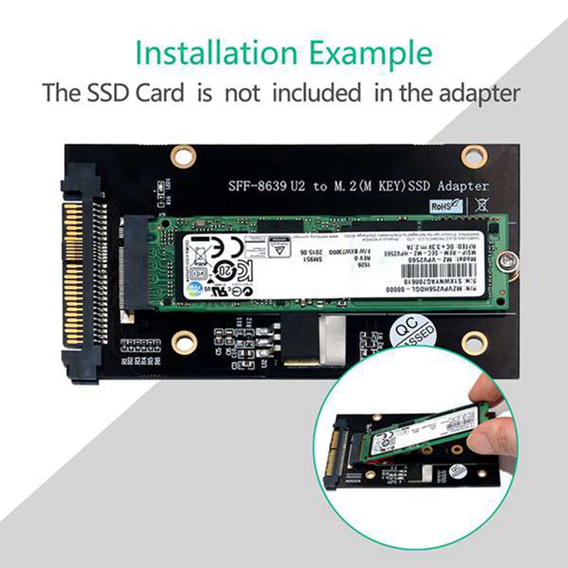 SSD Adapter Card Set M.2 Key M SSD to SFF-8639 U.2 Hard Drive Riser ...