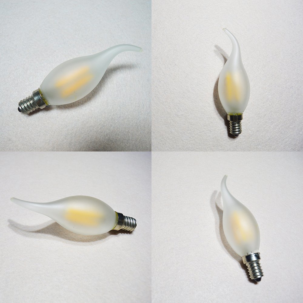 E14 LED Candela Light Bulb 4W Lamp WarmCold White Matt Filament Lights ...