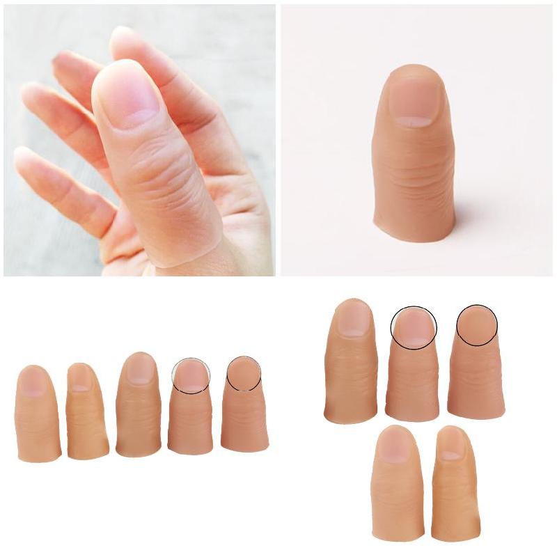 5pcs Finger Magic Trick Fake Soft Thumb Tip Close Up Stage Show Prop Prank Toy - Geranium - ThaiPick