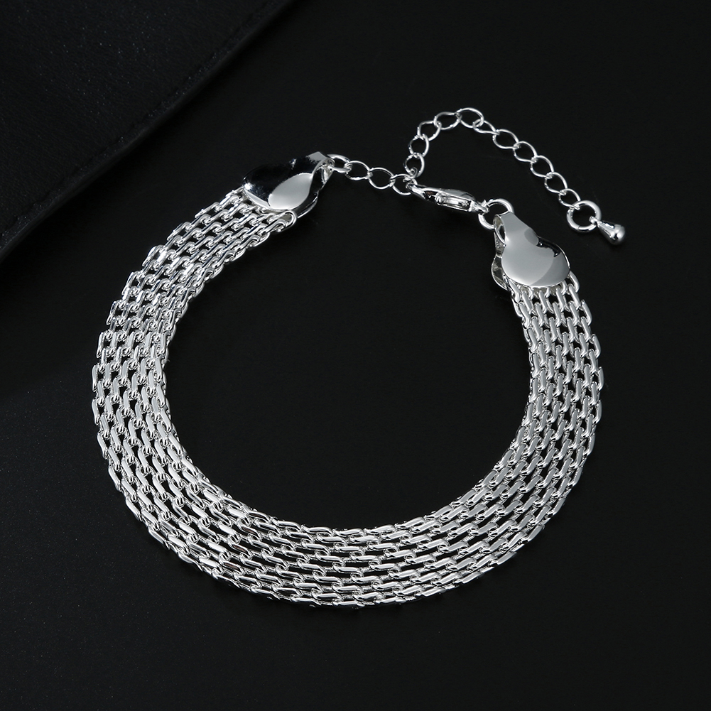 925 sterling silver high quality Net chain celets necklaces for women ...